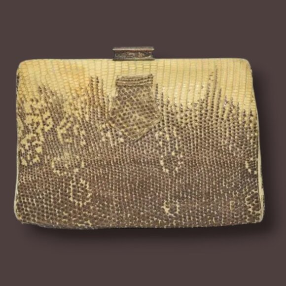 Bags | Antique To Vintage Monitor Lizard Skin Clutch Purse Bag | Poshmark